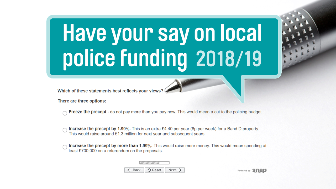 Have your say on police funding - Police, Fire and Crime Commissioner ...